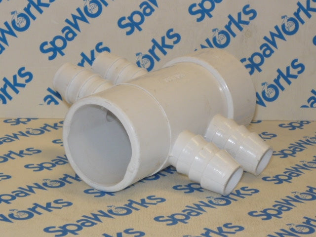 105843 Manifold 4 Port 1 1/2" SL x SPGT x 3/4" Barb – SpaWorks